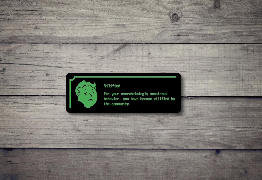 Vilified Fallout Sticker - Etsy