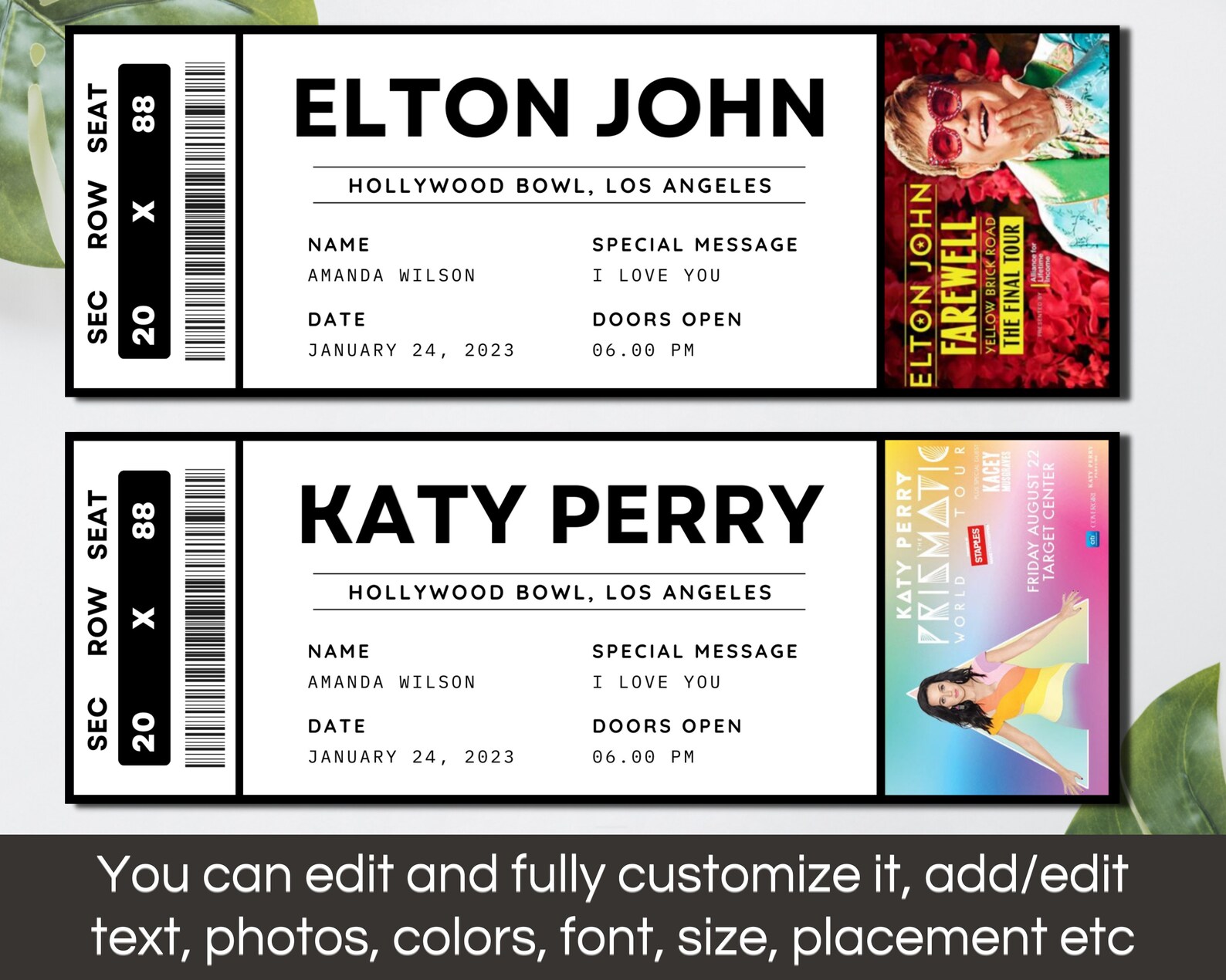 Concert Ticket Template Editable Event Ticket Canva Template - Etsy