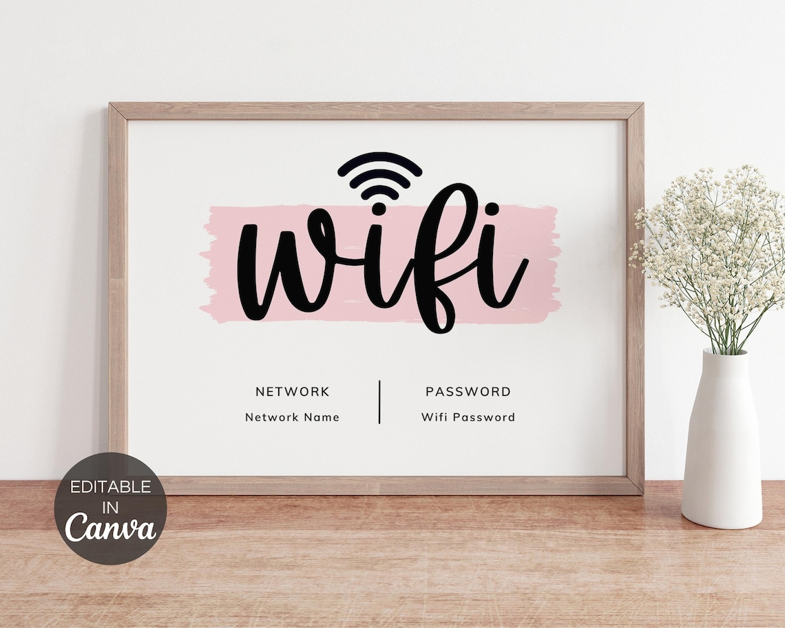 Wifi Password Template Editable Wifi Password Sign Printable - Etsy
