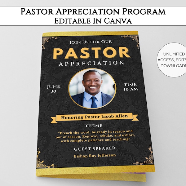 Pastor Appreciation Program - Etsy