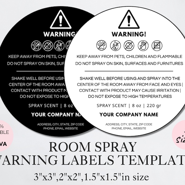 Room Spray Warning Labels - Etsy