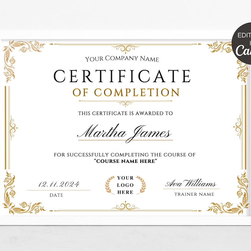 Sample of Jss Certificate - Etsy Canada