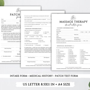 Massage Therapy Forms, Editable Massage Intake Form, Massage SOAP Notes ...