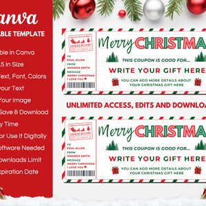 Christmas Coupon Template, Editable Event Ticket, Printable Christmas ...