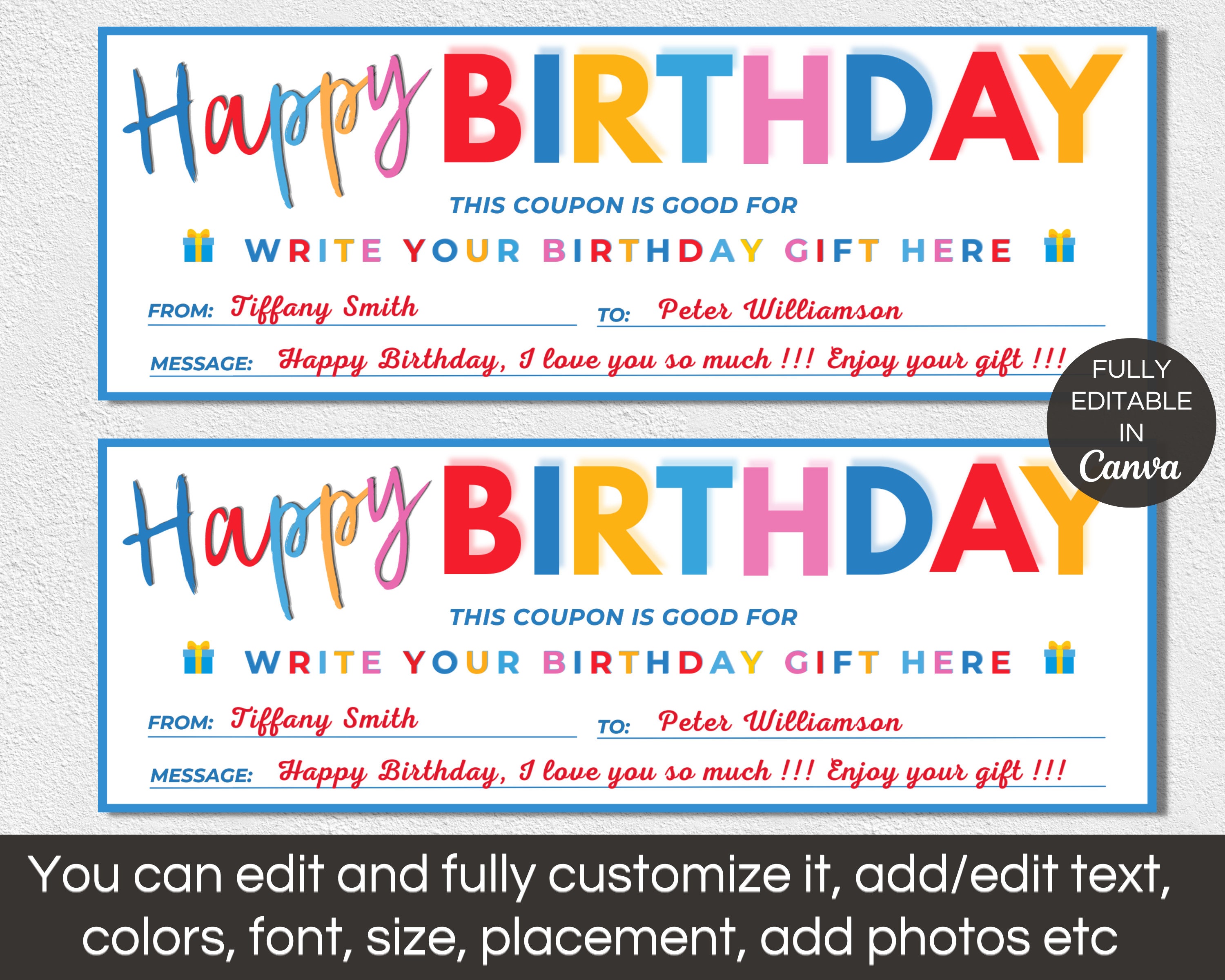 Birthday Coupons Template