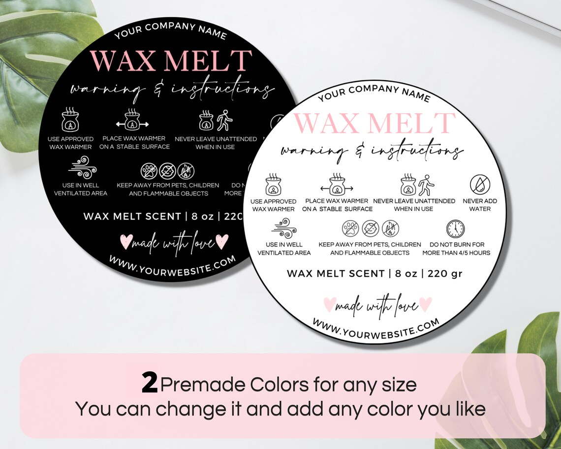 Wax Melts Warning Label Template Printable Wax Melt Safety - Etsy