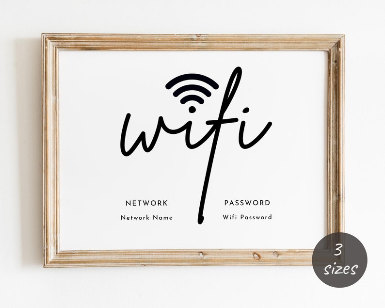 Wifi Password Sign Printable Editable Free Wifi Sign - Etsy