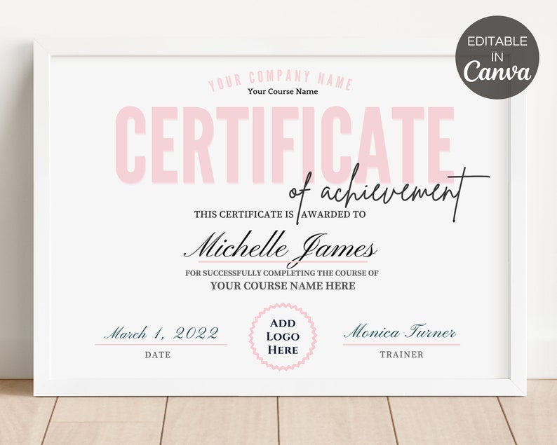 Certificate of Achievement, Printable Makeup Artist Lashes Achievement ...