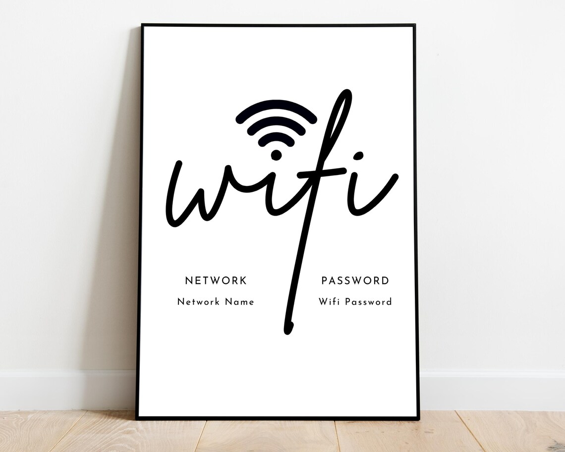 Wifi Password Sign Printable Editable Free Wifi Sign - Etsy