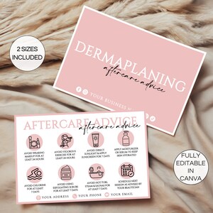 Editable Dermaplaning Aftercare Card, Facial Treatment Post Care ...