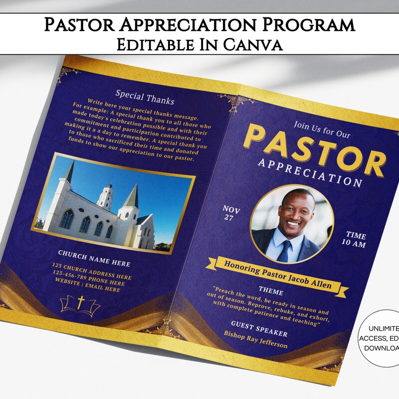 Pastor Installation Program Template - Etsy