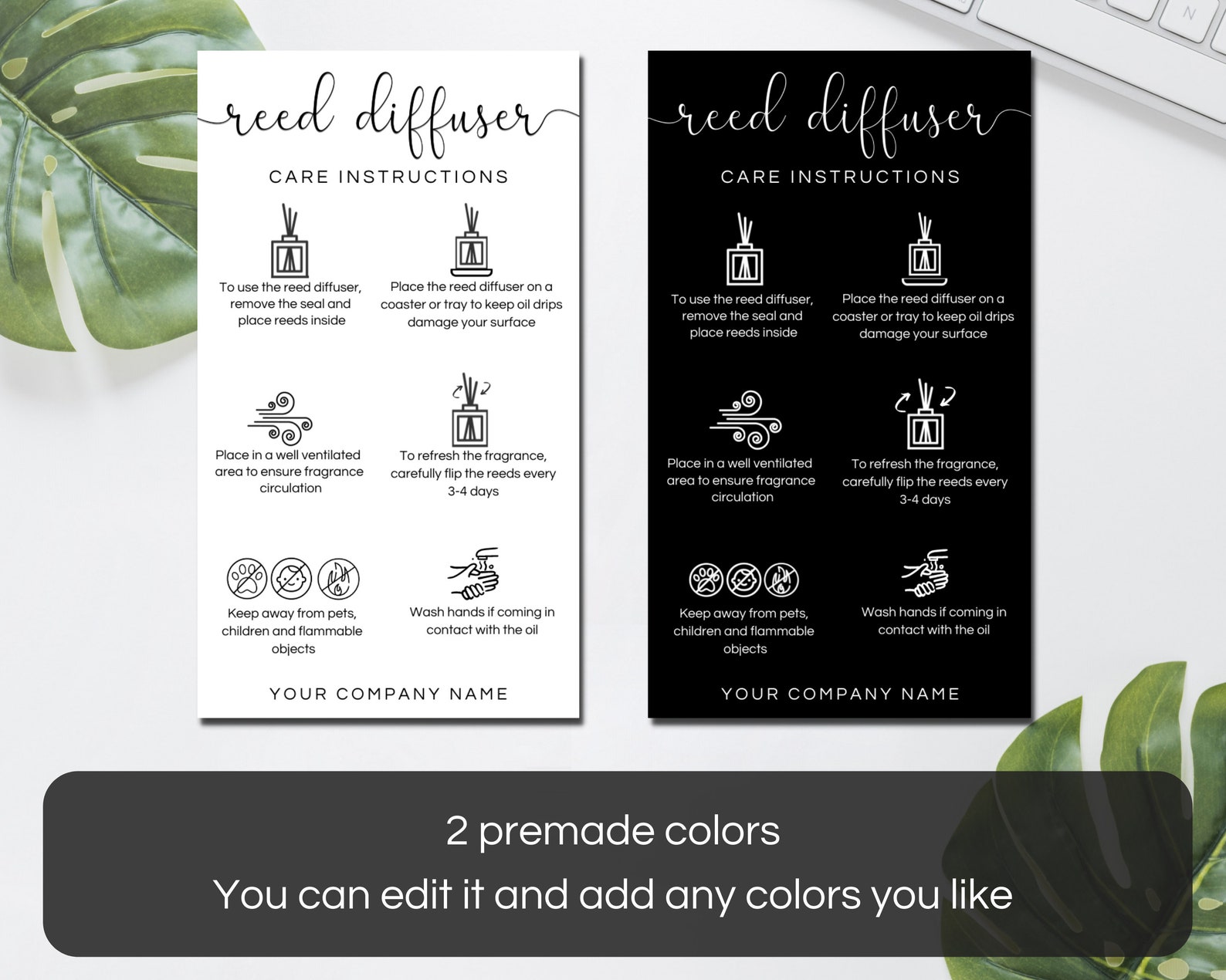 Reed Diffuser Care Card Template Editable Reed Diffuser Care - Etsy