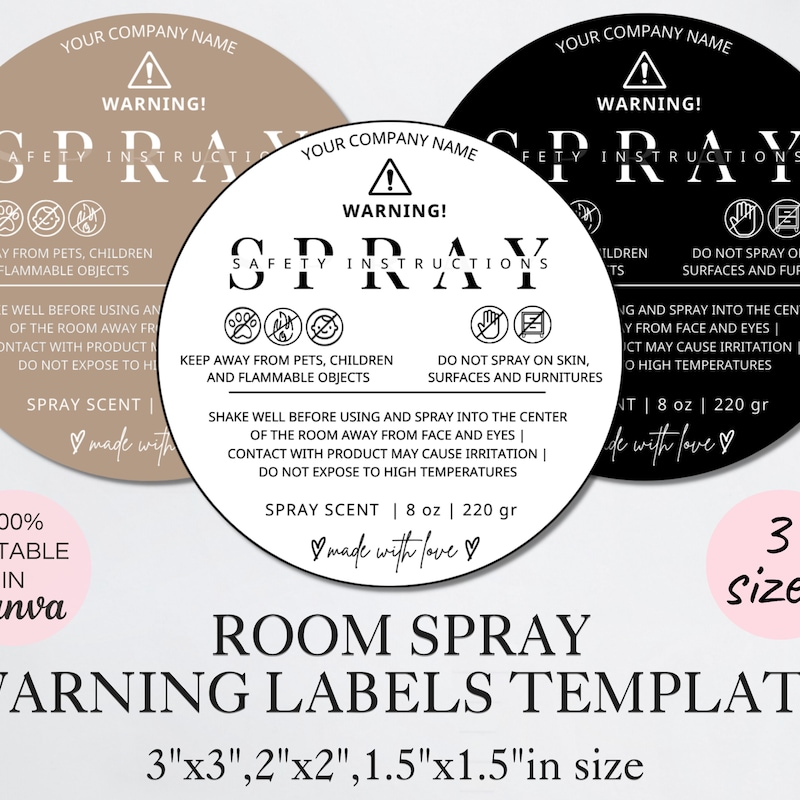 Room Spray Warning Labels - Etsy