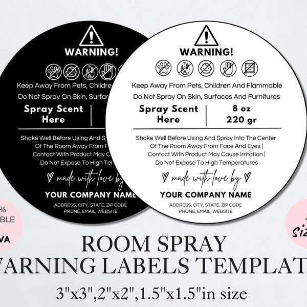Warning Labels for Room Spray - Etsy
