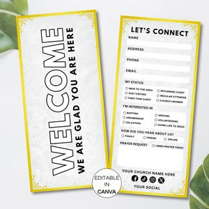 Editable Church Connection Card Template, Church Connect Card ...