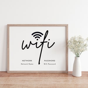 Wifi Password Sign Printable, Editable Free Wifi Sign Template, Small ...