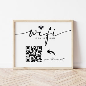 Wifi Sign QR Code Editable Wifi Sign Canva Template - Etsy