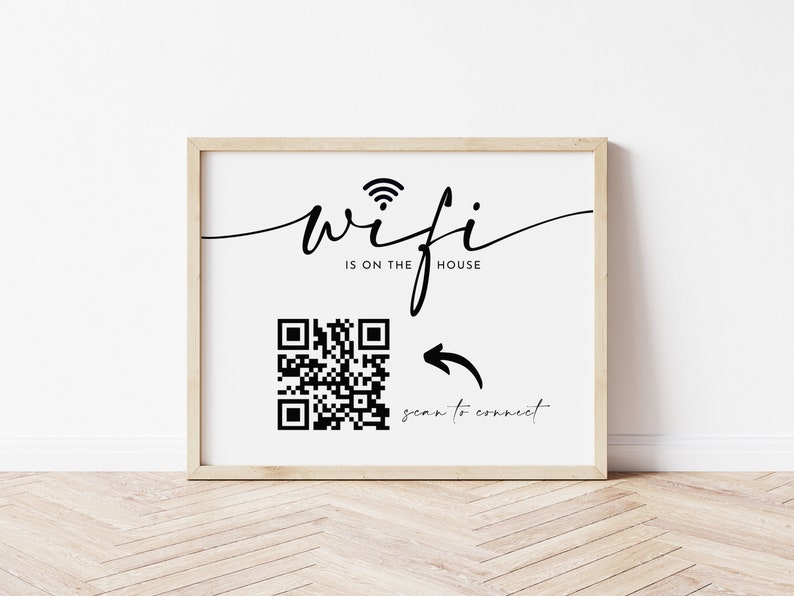 Wifi Sign QR Code Editable Wifi Sign Canva Template - Etsy México Wifi Sign QR Code Editable Wifi Sign Canva Template - Etsy México