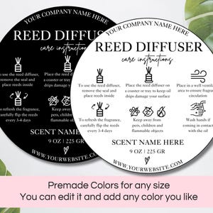 Editable Reed Diffuser Warning Label Template, Printable Reed Diffuser ...