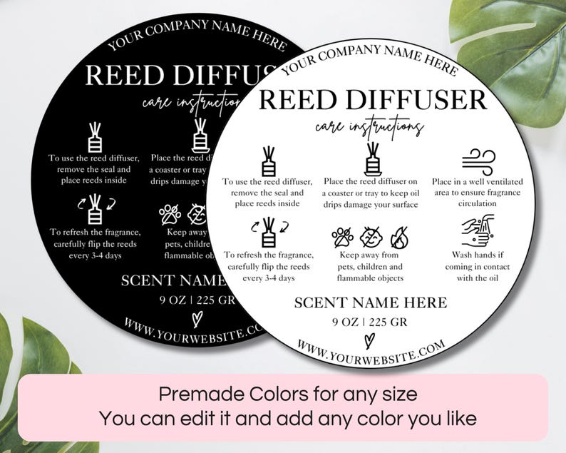 Editable Reed Diffuser Warning Label Template, Printable Reed Diffuser ...
