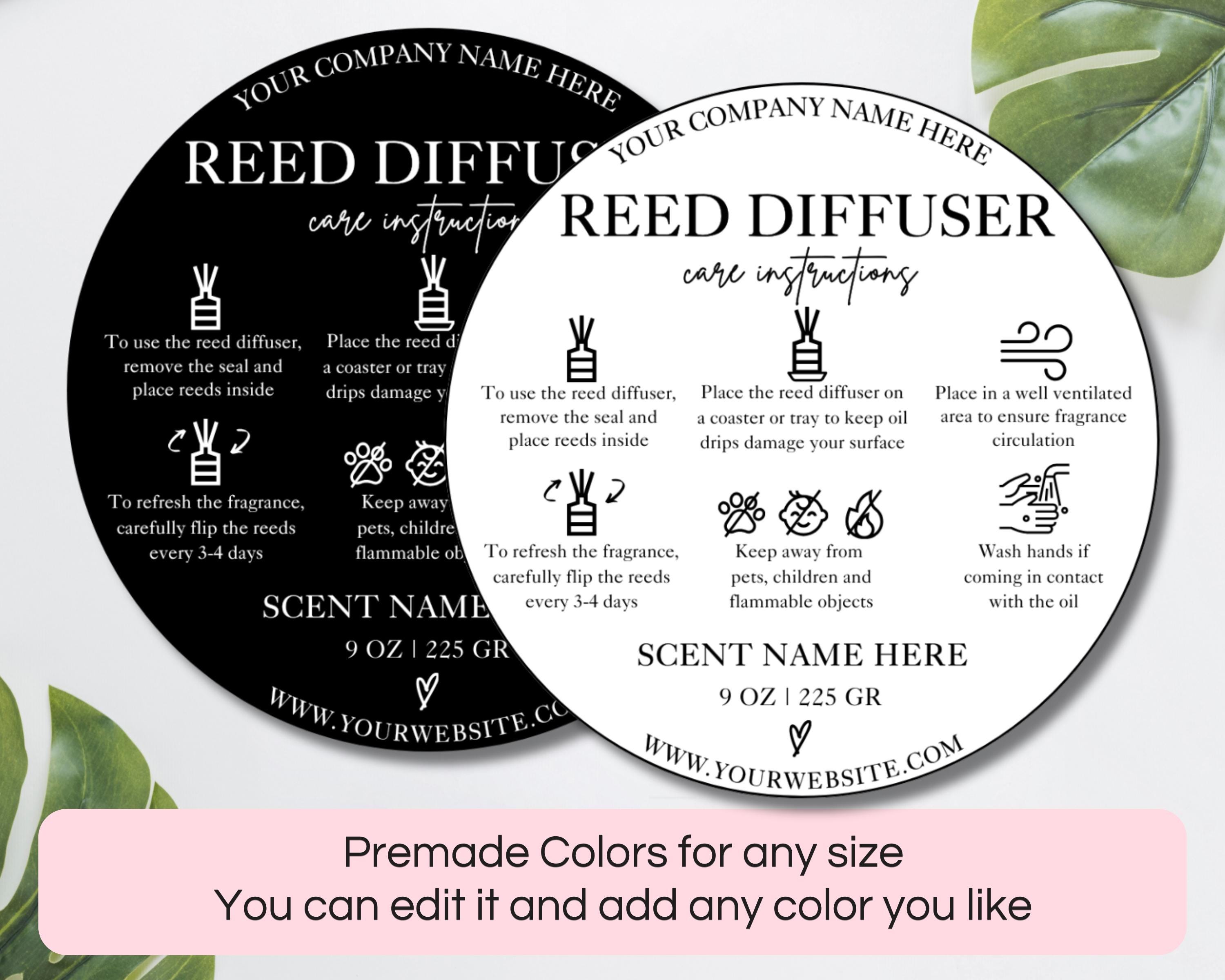 Editable Reed Diffuser Warning Label Template, Printable Reed Diffuser ...