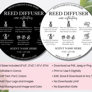 Editable Reed Diffuser Warning Label Template, Printable Reed Diffuser ...