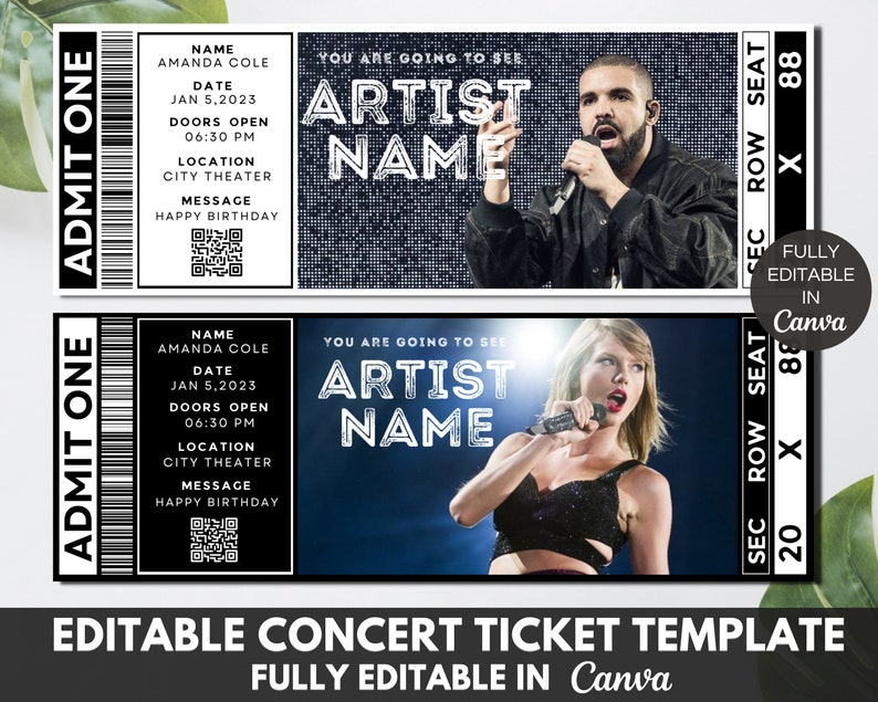 Editable Concert Ticket Canva Template Printable Event - Etsy Australia