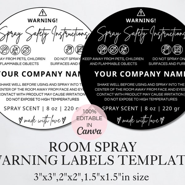 Room Spray Warning Labels - Etsy