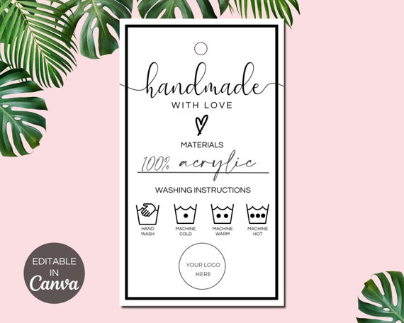 Custom Clothing Tags Editable Hang Tag Template Shirt - Etsy