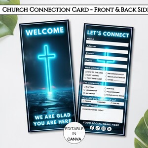 Church Connection Card Template, Editable Church Connect Card ...