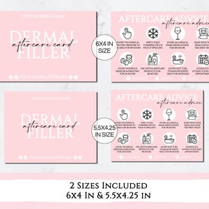 Dermal Filler Aftercare Card, Editable Dermal Filler Care Guide ...