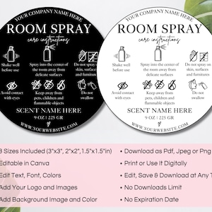 Room Spray Warning Label Template, Editable Spray Caution Label ...