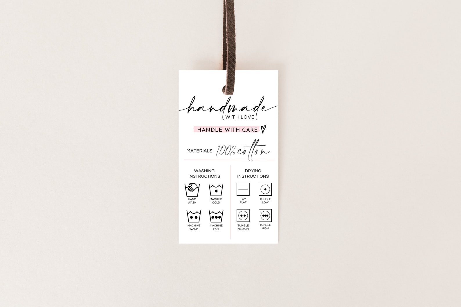 Handmade Editable Clothing Tag Custom Hang Tag Canva | Etsy