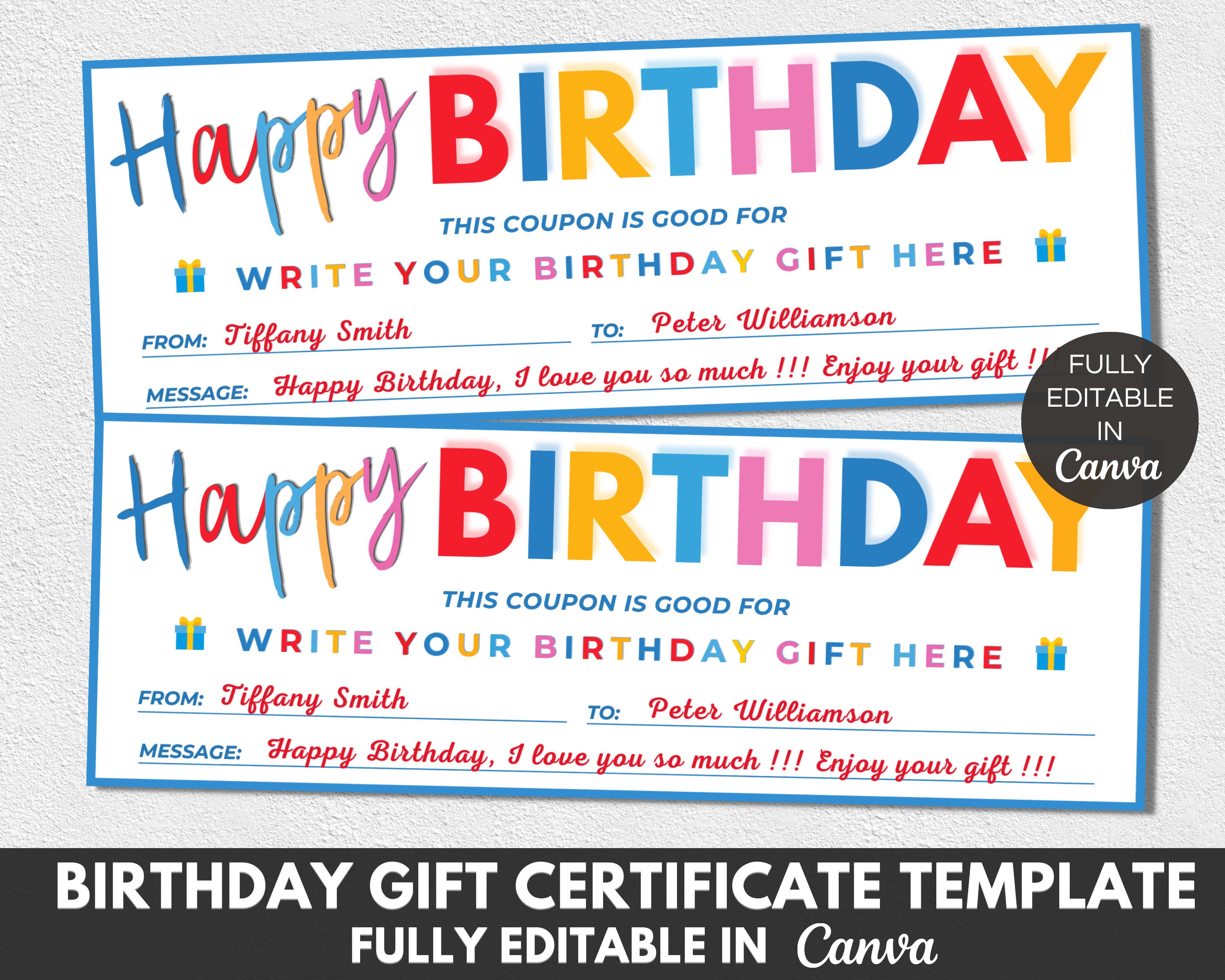 Free Birthday Gift Certificate Template