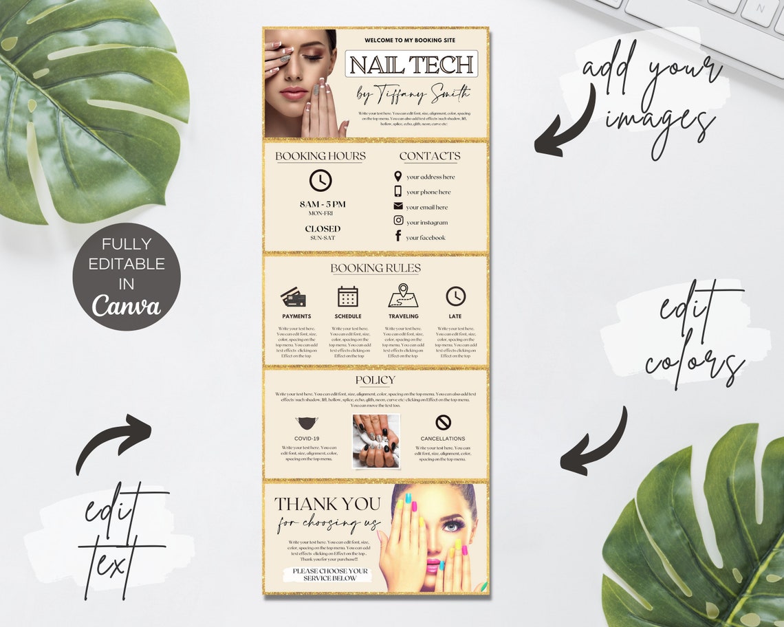 DIY Acuity Scheduling Template Nail Tech Editable Acuity - Etsy