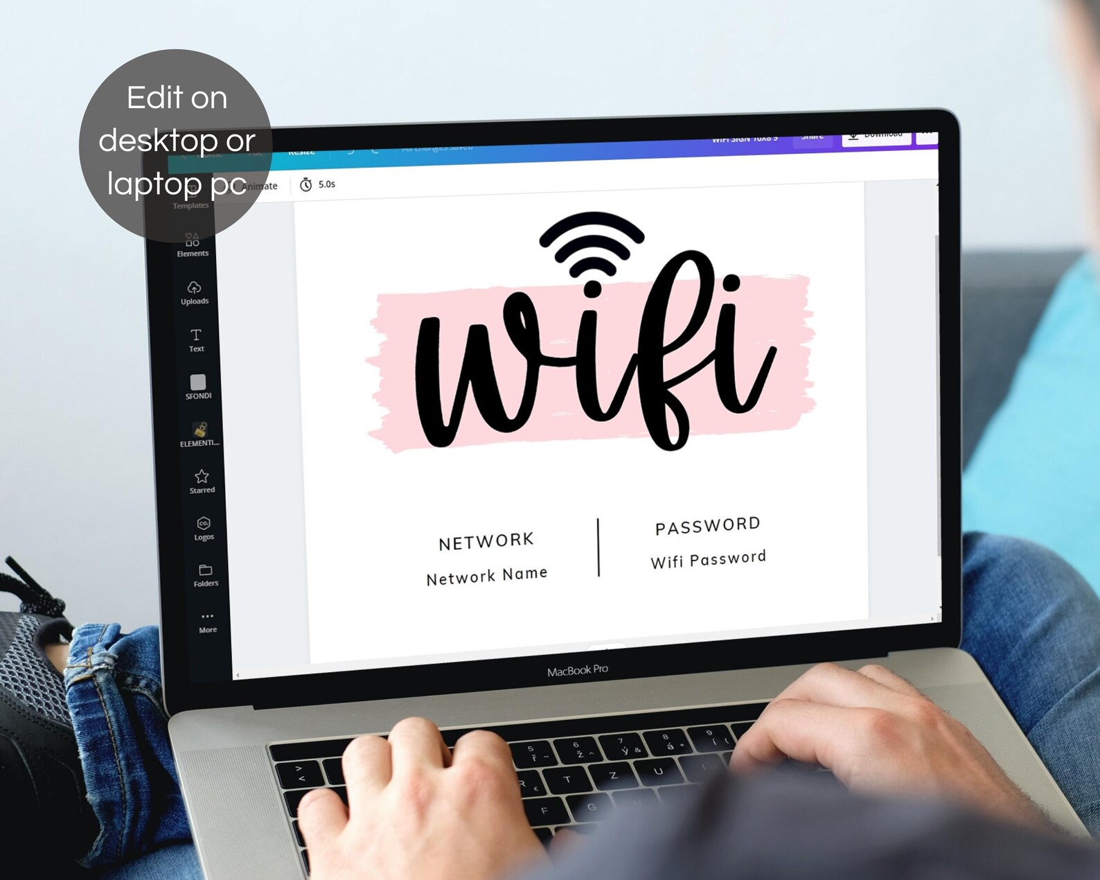 Wifi Password Template Editable Wifi Password Sign Printable - Etsy