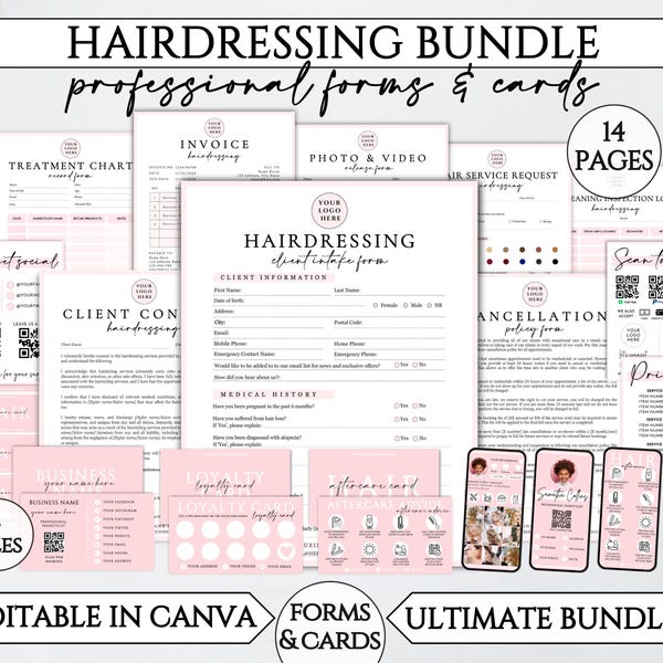 Hair Salon Forms - Etsy
