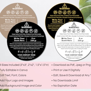 Reed Diffuser Warning Label Template, Editable Reed Diffuser Caution ...