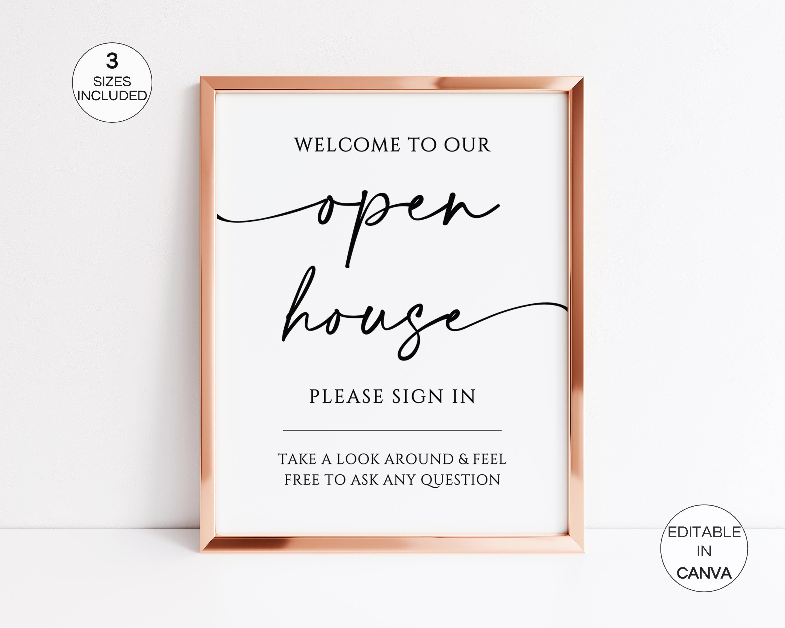 Welcome to Our Open House Sign, Open House Sign, Printable Real Estate ...