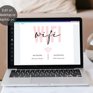 Wifi Password Sign Printable, Editable Free Wifi Sign Template, Small ...