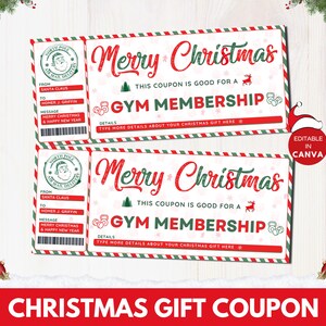 Christmas Gym Membership Gift Certificate Template, Editable Gym ...