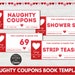 Naughty Coupons Template. Printable Naughty Coupon Book, Editable Sex ...