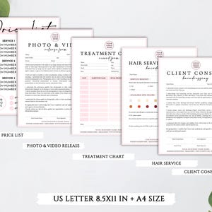 Hairdressing Forms Bundle, Editable Hair Consent Form, Hair Instagram ...