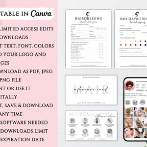 Hairdressing Forms Bundle, Editable Hair Consent Form, Hair Instagram ...