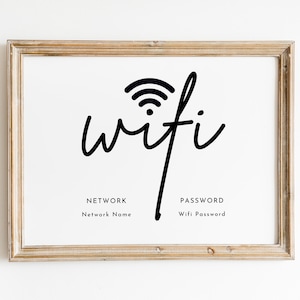 Wifi Password Sign Printable, Editable Free Wifi Sign Template, Small ...