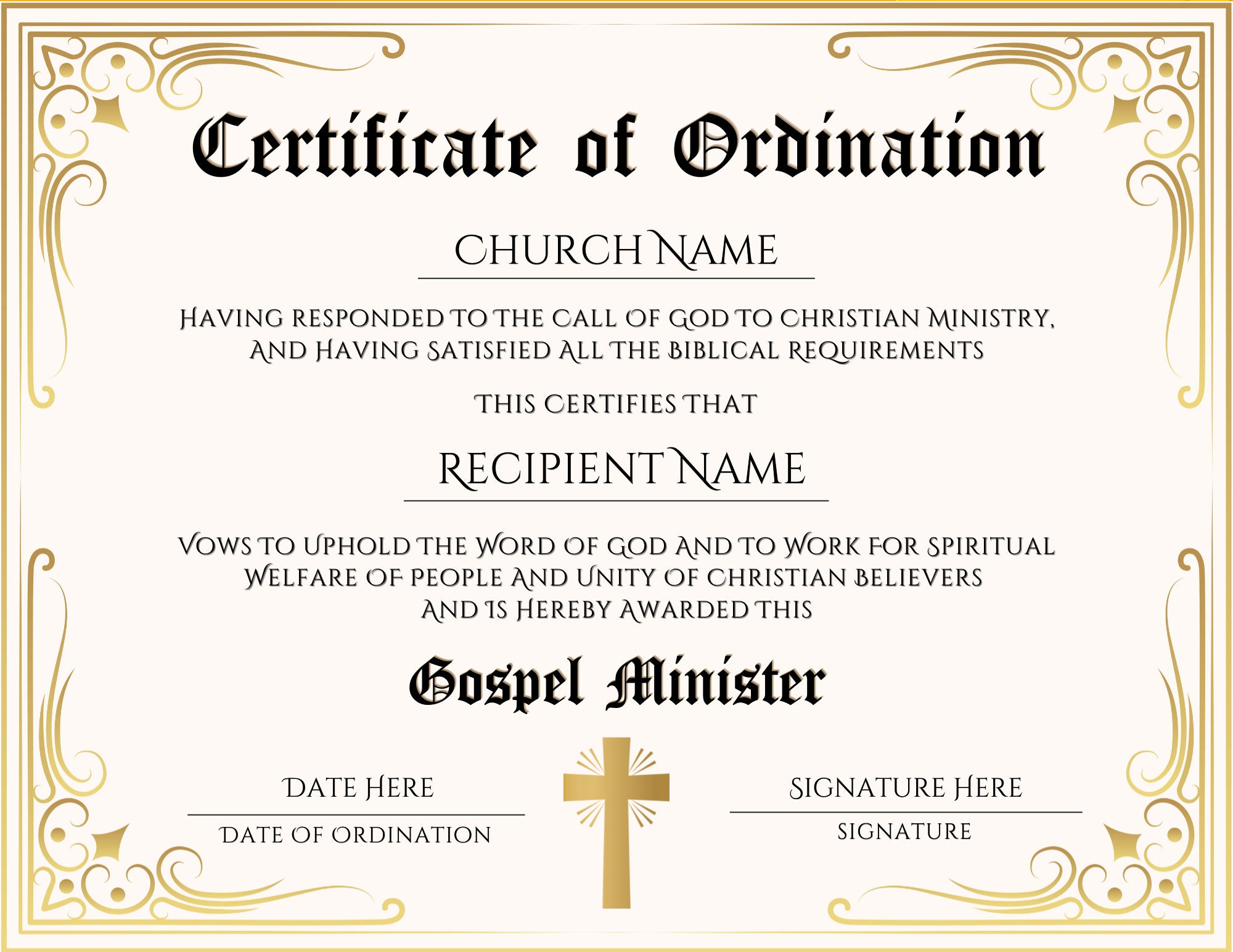 Church Of Christ Ordination Program