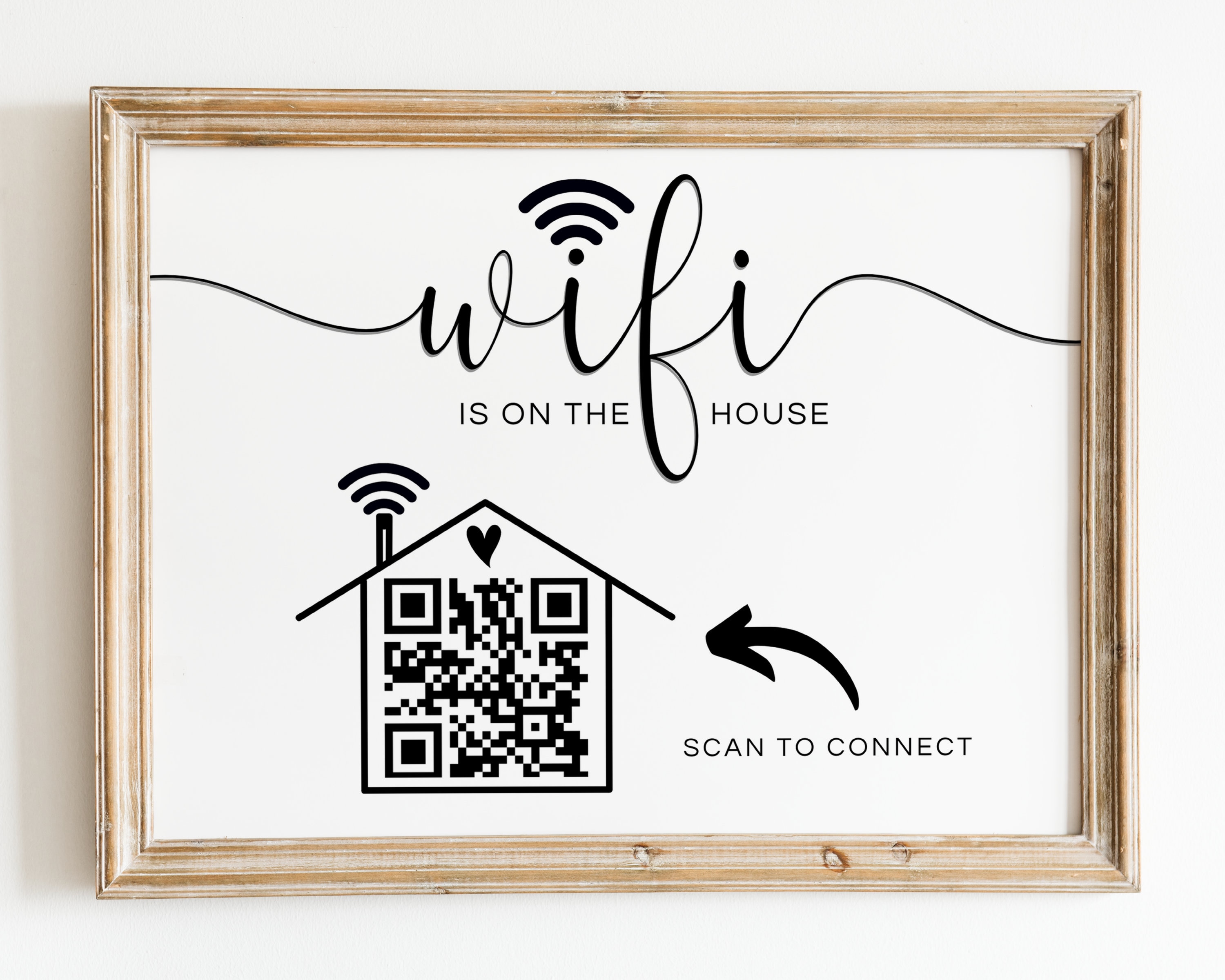 Wifi Sign QR Code Printable Editable Airbnb Wifi Sign Canva - Etsy