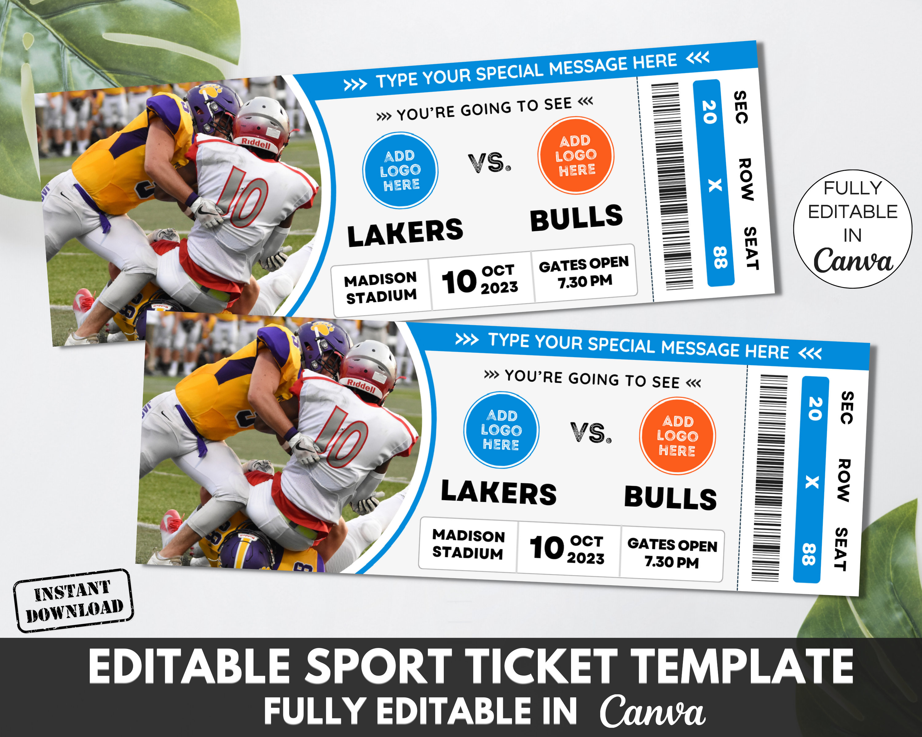 Nfl Football Ticket Template
