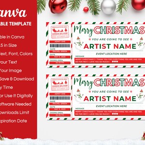 Christmas Concert Ticket Template Editable Event Ticket Canva - Etsy