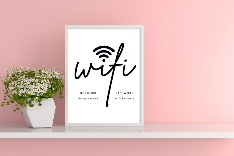 Editable Wifi Password Sign, Wifi Signs Template, 3 Sizes Included ...